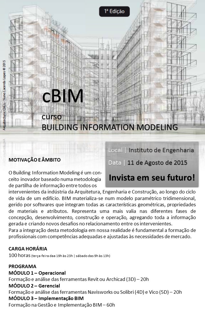 Curso cBIM - Building Information Modeling - Instituto de Engenharia